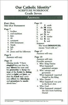 Our Catholic Identity Scripture Workbook Series: Grade 7, Student ...