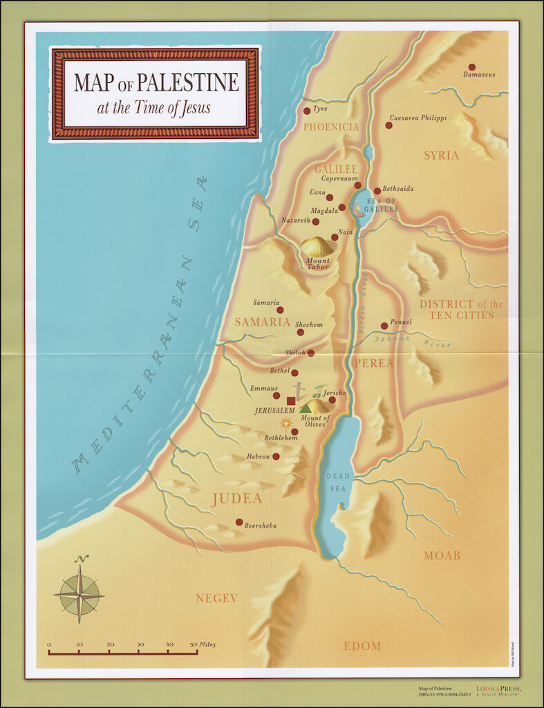 Map of Palestine at the Time of Jesus, Poster | ComCenter - Catholic Faith…