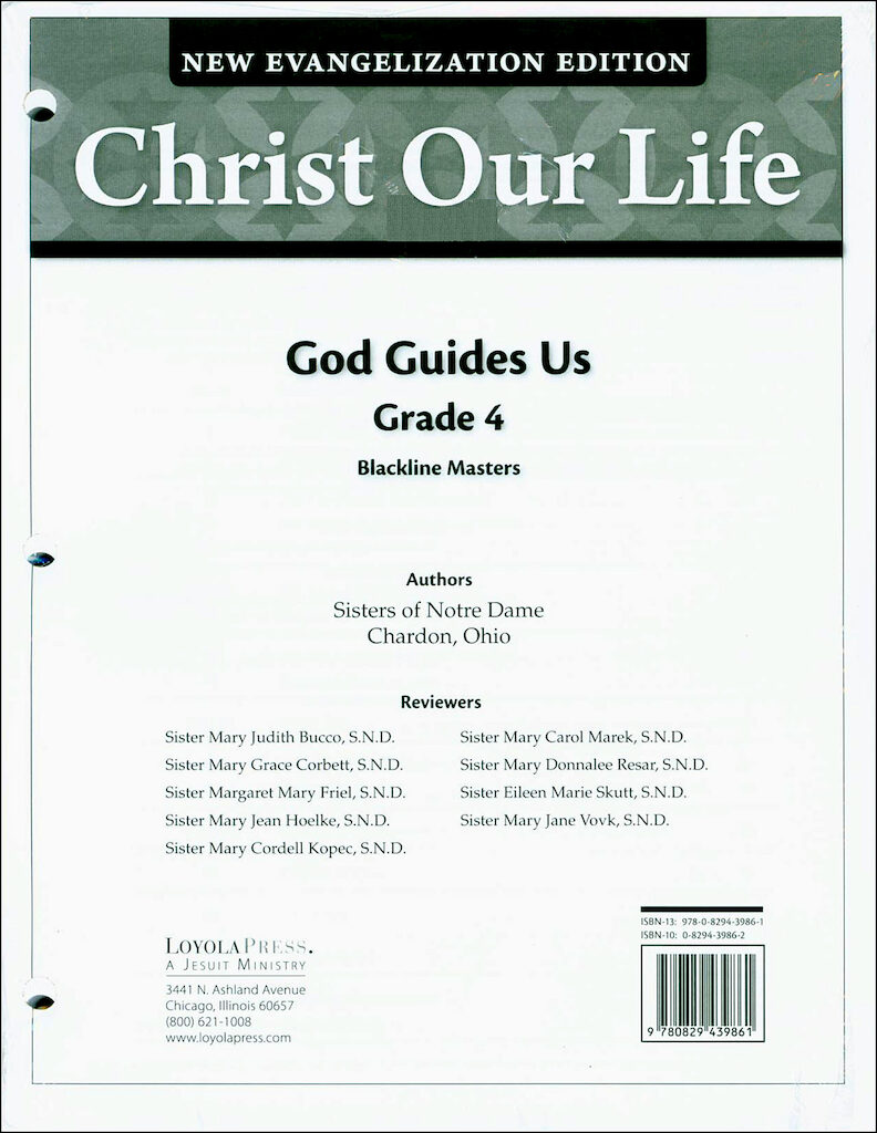 Christ Our Life: New Evangelization, K-8: Grade 4, Blackline Masters