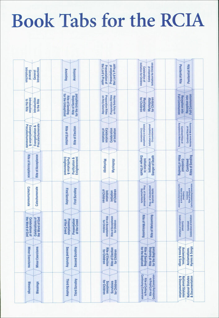 Book Tabs for the RCIA — Liturgy Training Publications | Comcenter