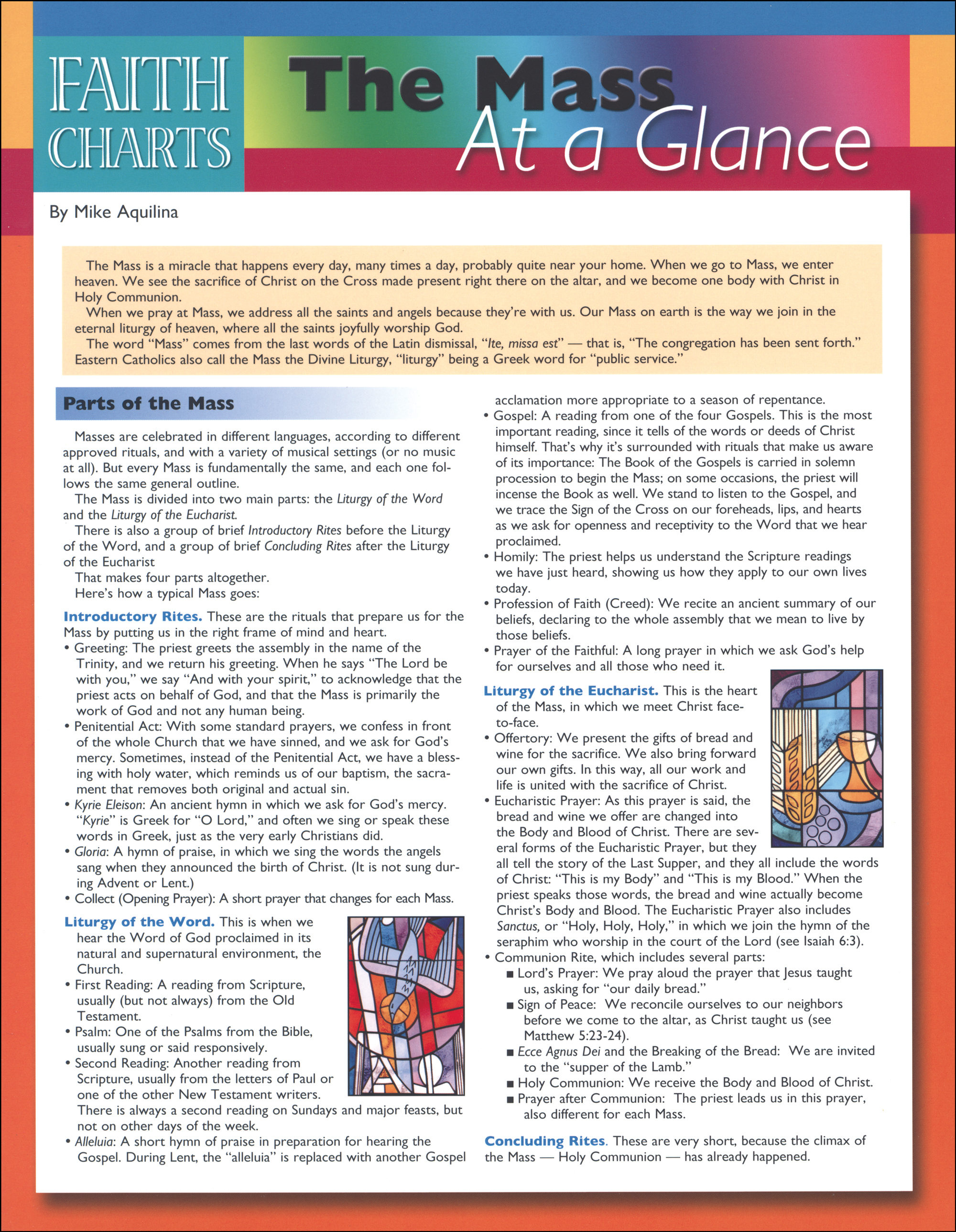 Faith Charts: Faith Charts: The Mass At a Glance | ComCenter.com - Cathol…